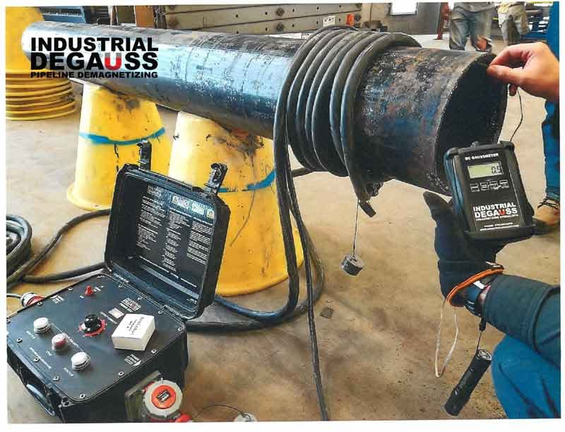 Demagnetization of Pipe Ends in fabrication shop in northern Alberta