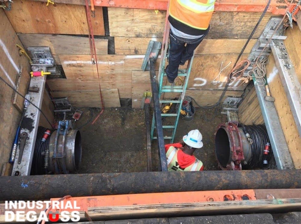 30” line in California being demagnetized by the IDMAG System ...